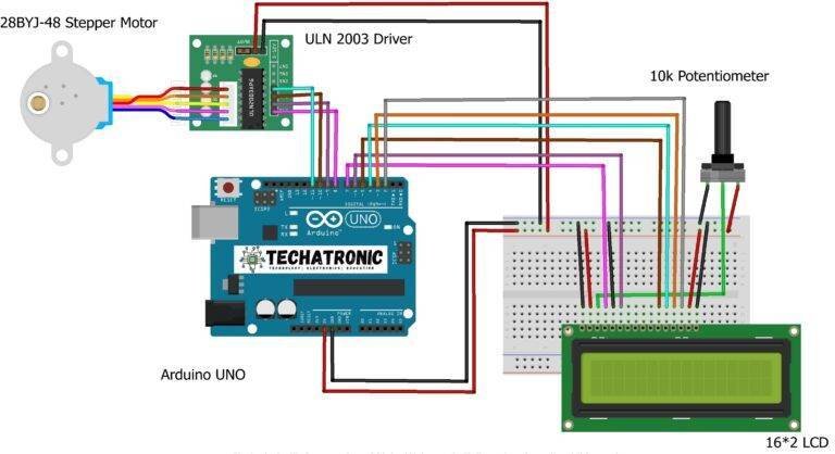 Stepper Motor With Arduino Using Uln 2003 Driver Arduinpo With Stepper Motor