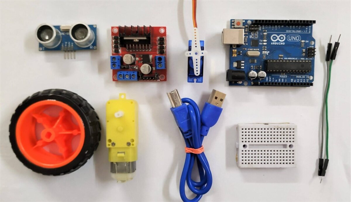 Obstacle Avoiding Robot 4 wheel | Obstacle avoiding car | Techatronic