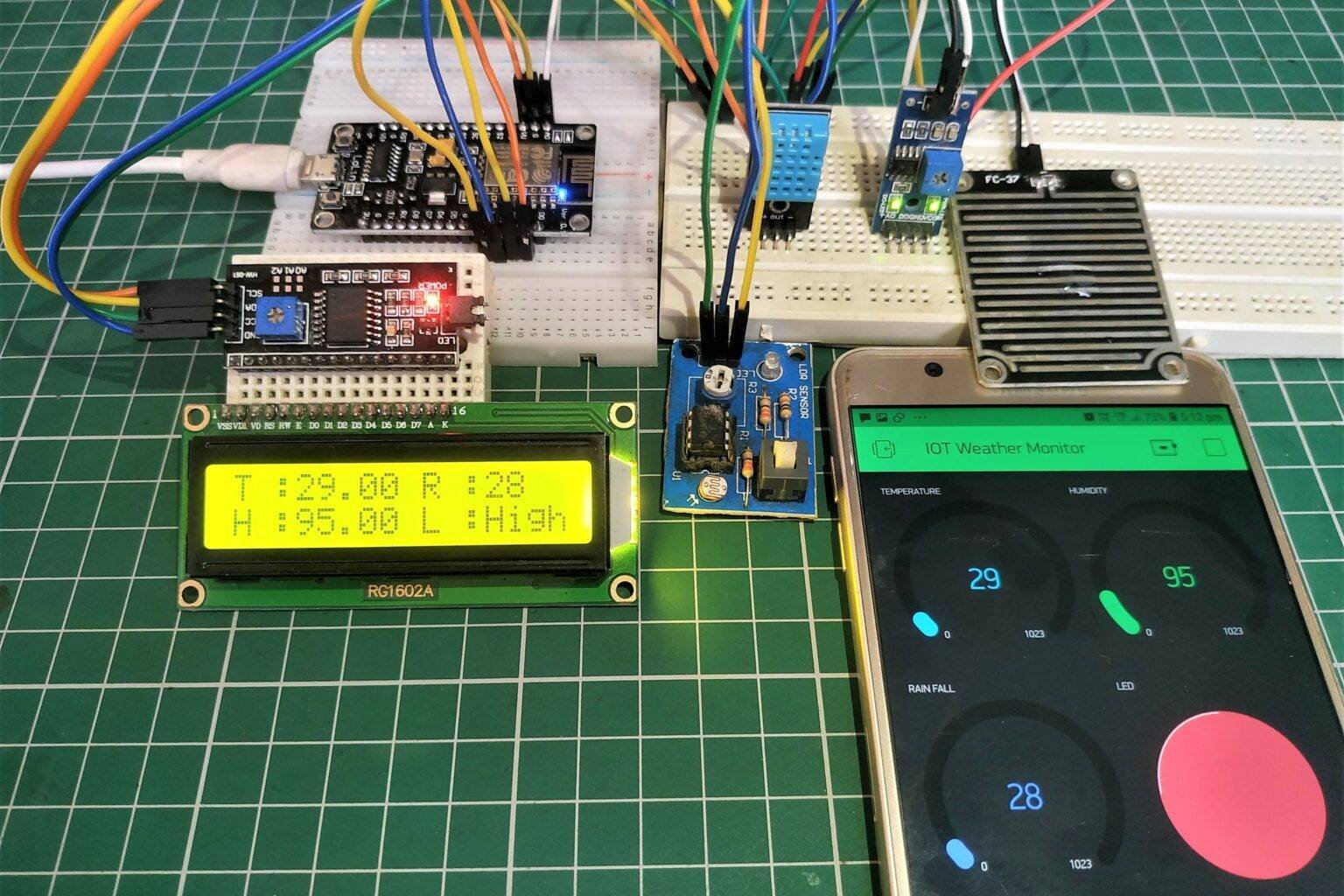 IoT Weather Monitoring System | NodeMCU | Blynk App