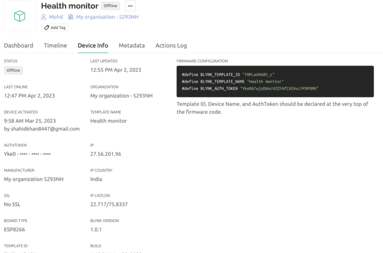 Health Monitoring IoT project | SPO2, Heart rate and Temp