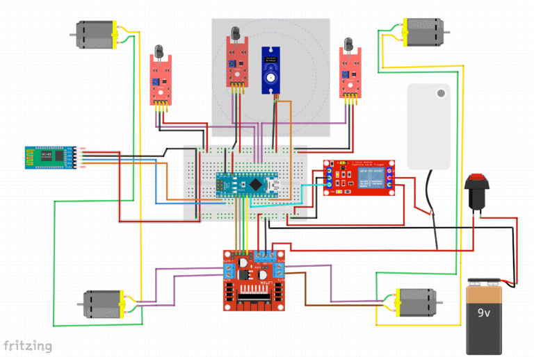 Fire Fighting Robot Autonomous + BT Control - Techatronic